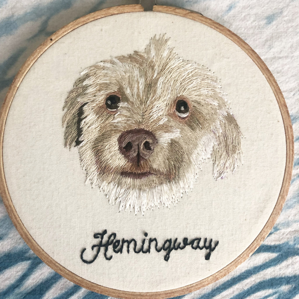 Hand Embroidered Pet Portrait – Aki and Co